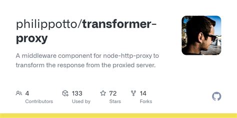 Github Philippottotransformer Proxy A Middleware Component For Node Proxy To Transform