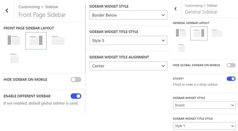 Sidebar Options Unfoldwp Documentation