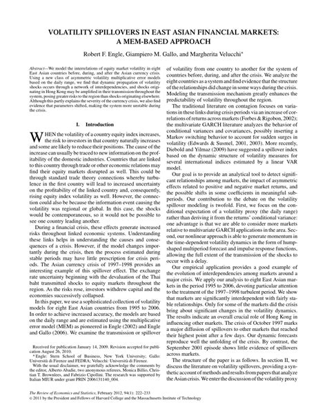 Pdf Volatility Spillovers In East Asian Financial Markets A Mem Based Approach