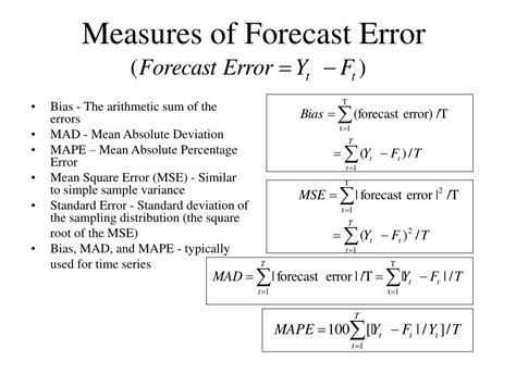 Ppt Slides 13b Time Series Models Measuring Forecast Error