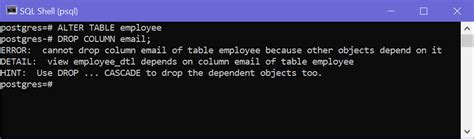 Remove Columns Of A Table In Postgresql