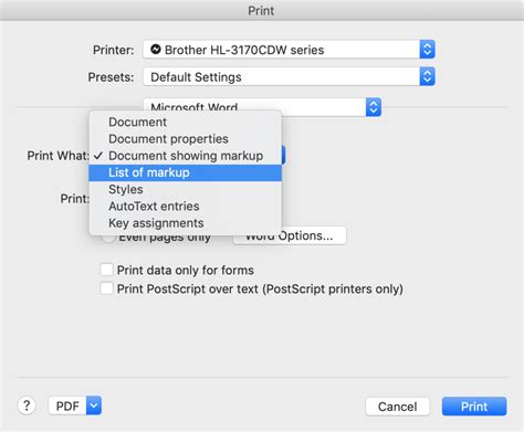 Print Tracked Changes And Comments Editing In Word