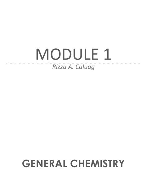 Module 1 Summary Pdf Chemical Reactions Salt Chemistry