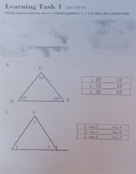 Solved Learning Task 1 Lets Fill In Fill The Blanks With The Correct