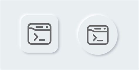 Terminal Line Icon In Neomorphic Design Style Code Signs Vector Illustration Vector