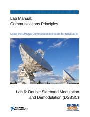 Lab DSBSC Modulation And Demodulation Docx Lab Manual Communications Principles Using The