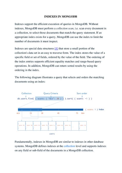 mongo db from indexes indexes in mongodb indexes support the