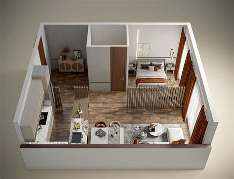 3d floor plan top view setion on behance
