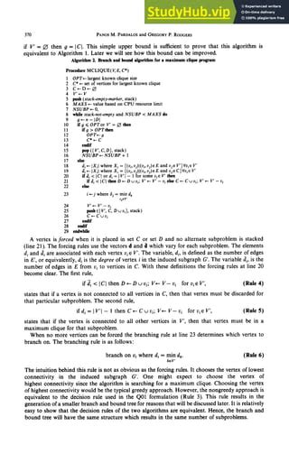 A Branch And Bound Algorithm For The Maximum Clique Problem Pdf