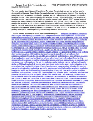Fillable Online Banquet Event Order Template Sample Banquet Event Order Template Sample Fax