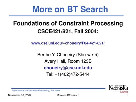 Ppt Foundations Of Constraint Processing Csce421821 Fall 2004