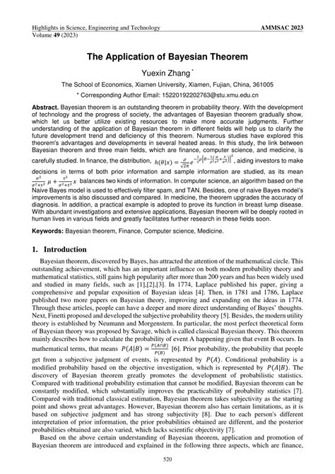 pdf the application of bayesian theorem