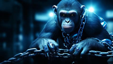 Premium Ai Image Techno Monkey Coding Chain