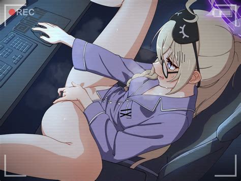 Rule 34 Adversarial Noise Blonde Hair Blue Archive Blush Bottomless
