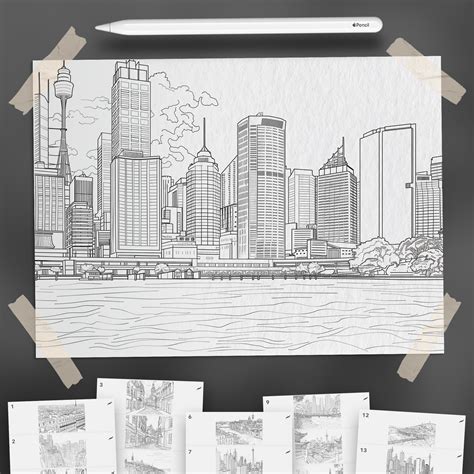 100 Procreate Cities Stamp Brushes Procreate City Background Procrea
