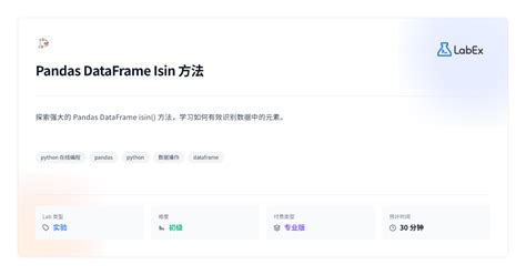 掌握 Pandas Dataframe Isin 方法 Labex