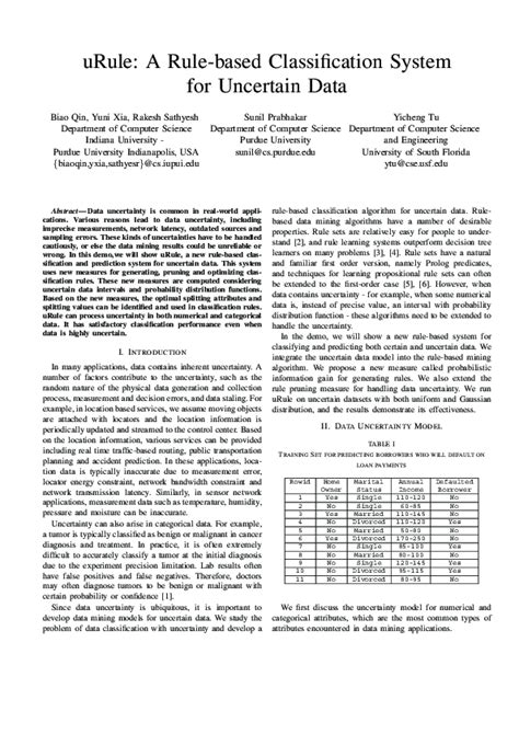Pdf Urule A Rule Based Classification System For Uncertain Data