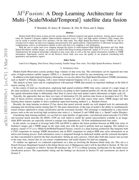 Pdf M3fusion A Deep Learning Architecture For Multi {scale Modal Temporal} Satellite Data Fusion