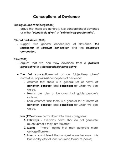 Conceptions Of Deviance Conceptions Of Deviance Rubington And
