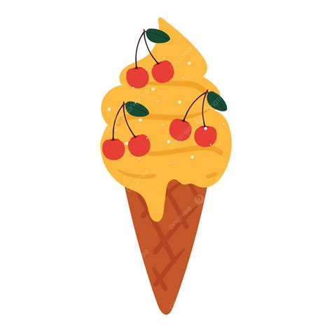 체리와 귀여운 손으로 그린 만화 아이스크림 벡터 아이스크림 아이스크림 그리기 아이스크림 만화 Png 일러스트 및 벡터 에 대한 무료 다운로드 Pngtree