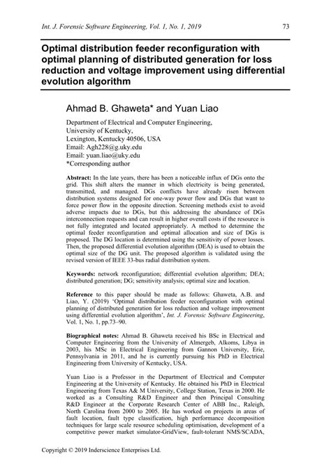 Pdf Optimal Distribution Feeder Reconfiguration With Optimal Planning Of Distributed