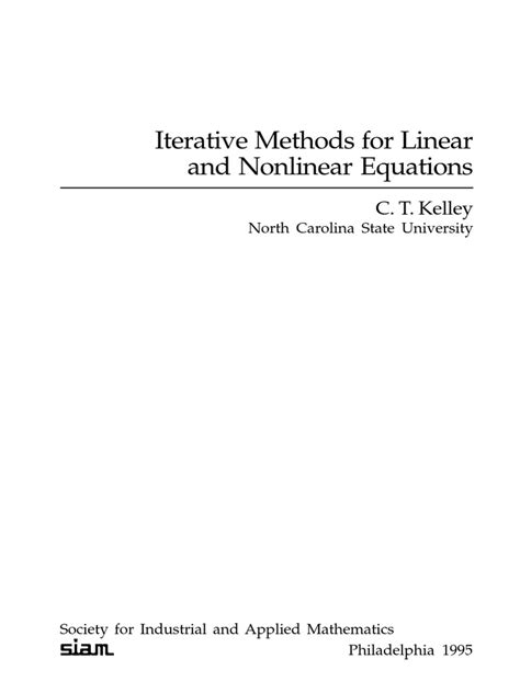 Iterative Methods For Linear And Nonlinear Equations Kelley Pdf Pdf Eigenvalues And