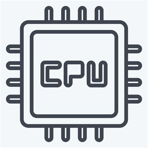 Icon Cpu Suitable For Computer Components Symbol Line Style Simple Design Editable Design