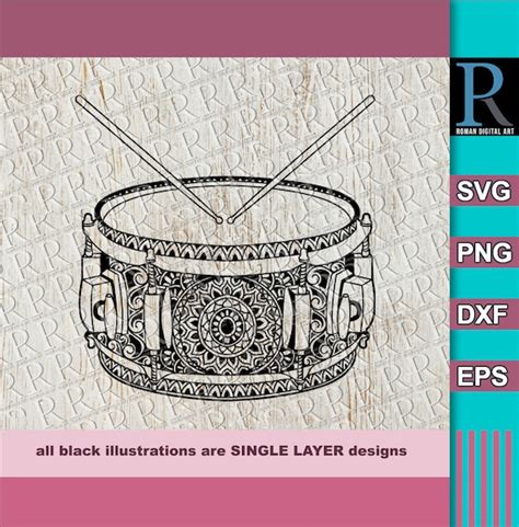 Marching Snare Drum Drawing