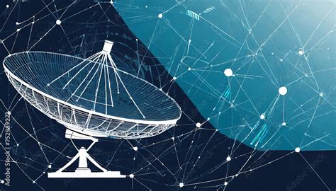 The Large Satellite Dish Transmits And Receives Signals From Space A Radio Signal Propagates In