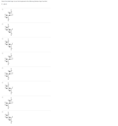 Solved Select The Diode Logic Circuit That Implements The