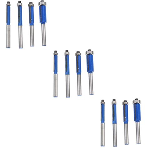 Mlins 12 Pcs 2 Flutes Straight Router Bits Round Over Edging Router Bit For Woodworking