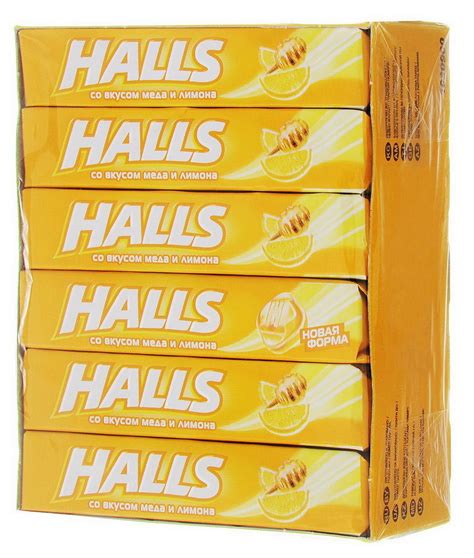 Леденцы Halls, мед и лимон, 12 шт х 25 г - купить с доставкой по ...