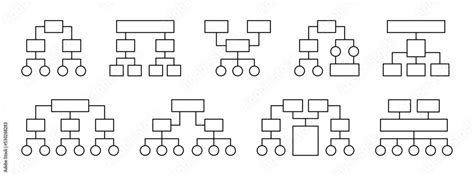 Set Of Infographics Flowchart Line Design Workflow Business Structural Flow Chart And Outline