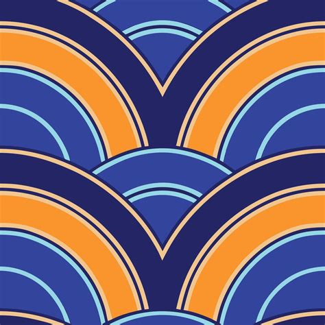 Abstract Geometric Pattern Blue Orange And Teal Concentric Arcs 54990777 Vector Art At Vecteezy
