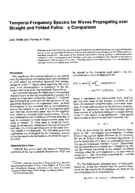 pdf temporal frequency spectra for waves propagating over straight