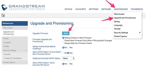 Manually Upgrade Firmware On A Grandstream Gxp Phone Current Models Initiatel Support Center