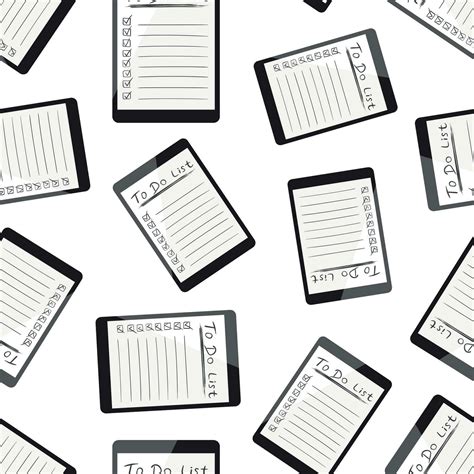 Businessman To Do List Checklist With Tablet Computer Seamless Pattern