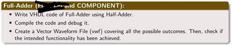 Solved Please Write Hdl Full Adder Code By Quartz As A Component And
