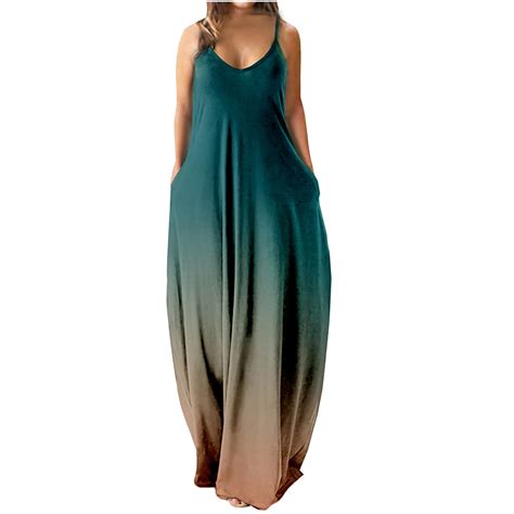 Stamzod Womens Summer Maxi Dress Plus Size Casual Boho Sleeveless