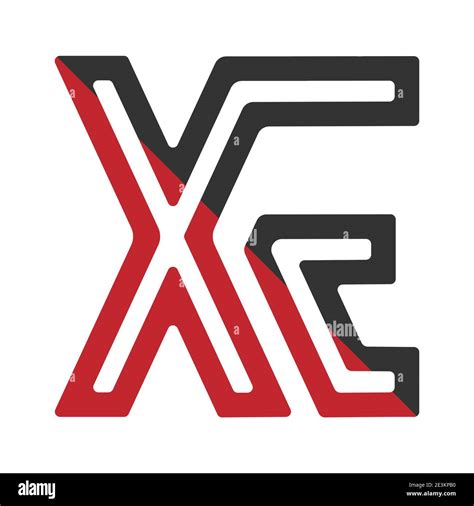 Stylized lowercase letters X and E, connected by a single line for logo, monogram and creative ...