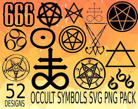 Satanic Symbols Satanic Symbols Clip Art Vector Etsy