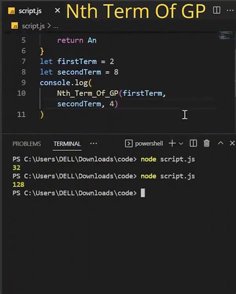 Nth Term Of Gp Problem Solving Using Javascript Web Developer Dsa Hardcore Coder Shorts