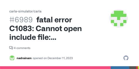 fatal error c1083 cannot open include file carla version h no such
