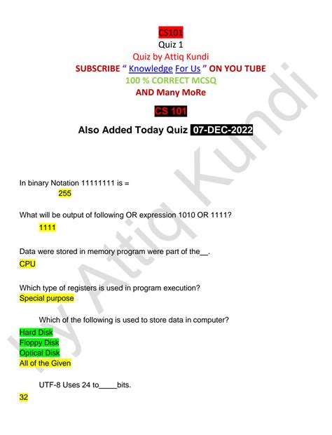 SOLUTION Cs Quiz Studypool