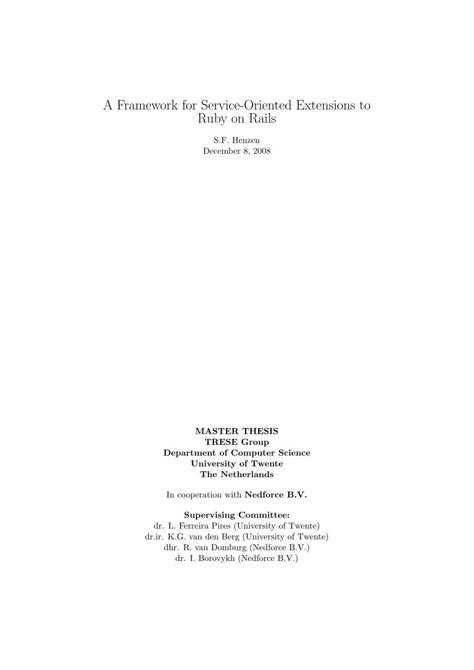 Pdf A Framework For Service Oriented Extensions To Ruby On Rails