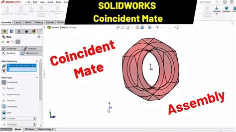 Coincident Mate In Solidworks Assembly Cad With Mohsin Youtube