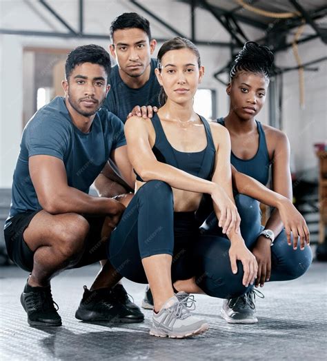 Premium Photo | Fitness diversity and portrait of people in gym for ...