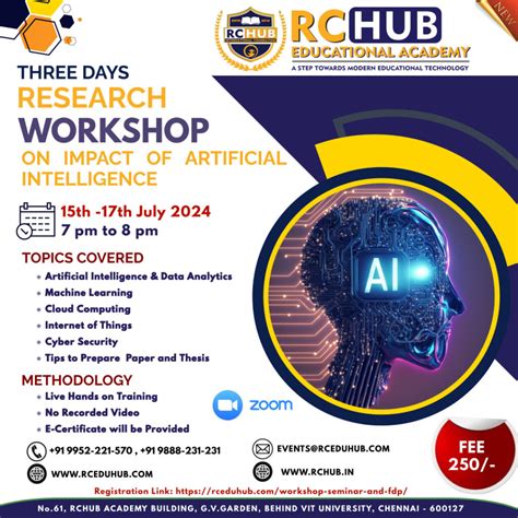 Three Days Workshop On Artificial Intelligence Rceduhub