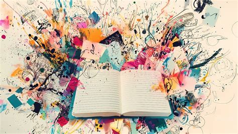 Open Notebook Exploding With Creative Ideas And Colorful Doodles Stock Image Image Of