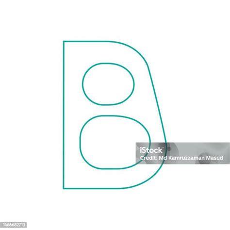 흰색 바탕에 파란색 윤곽선입니다 편지 B 개념 텍스트 디자인 로고 템플릿 디자인입니다 간단한 문자 표시 벡터 그림입니다 0명에